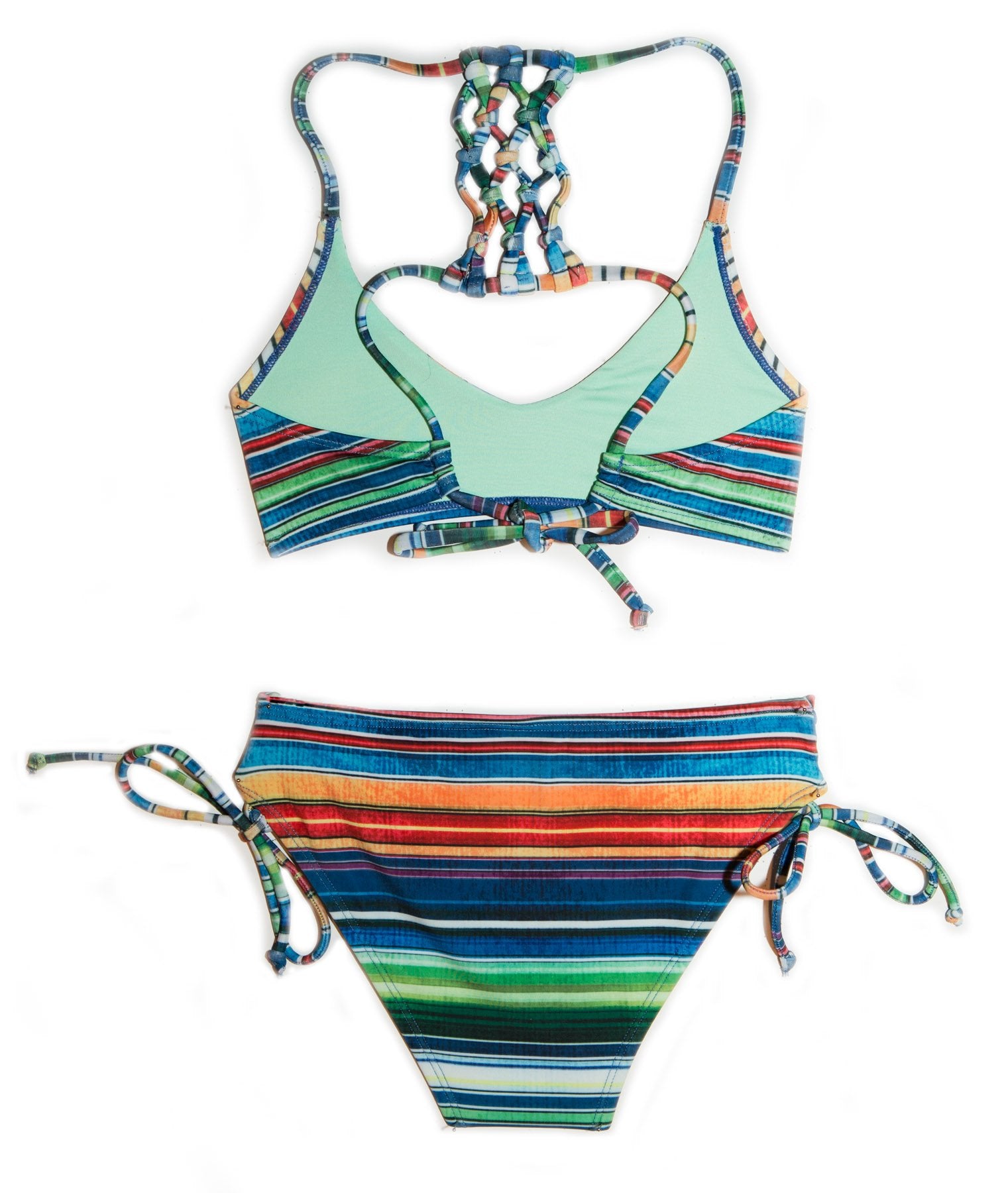 Padded Chanceloves 2 PIECE Striped Multi Colorful Striped Girls Bikini ...
