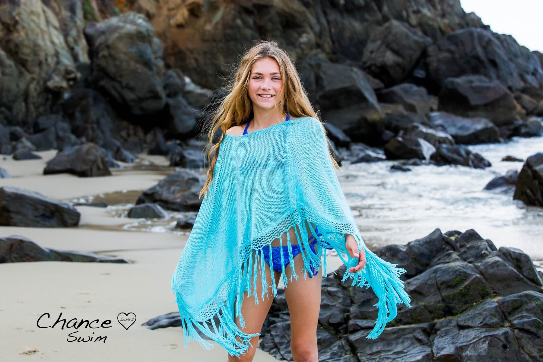 Chance Loves Laguna Poncho - Blue