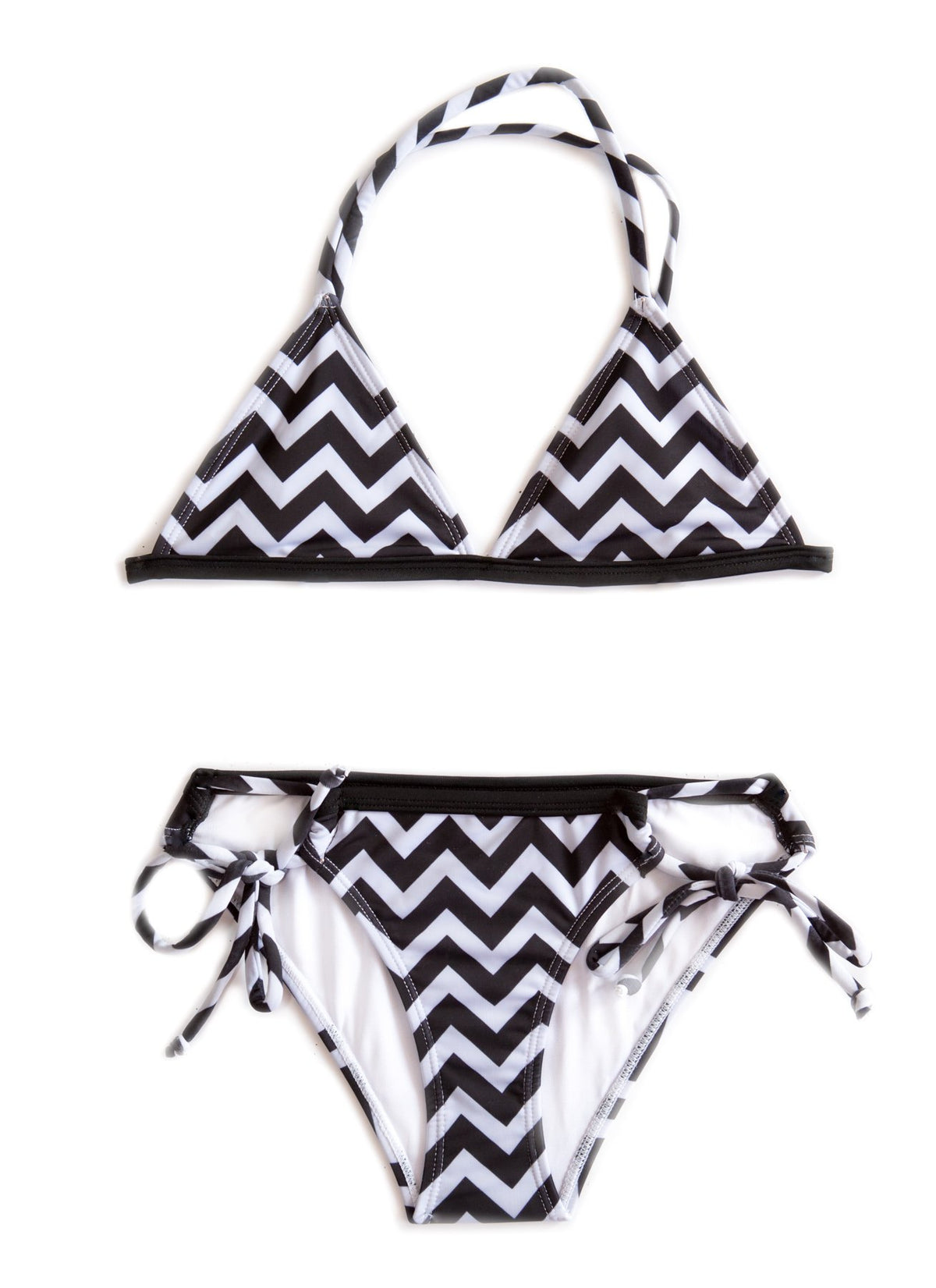 Chance Loves | Triangle Top Bikini | 2-Piece | Girls 10 | Black White